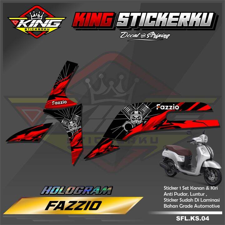Sticker Striping Lis Variasi Fazzio - Stiker Striping Aksesoris Motor Fazzio Desain Racing. KS ...