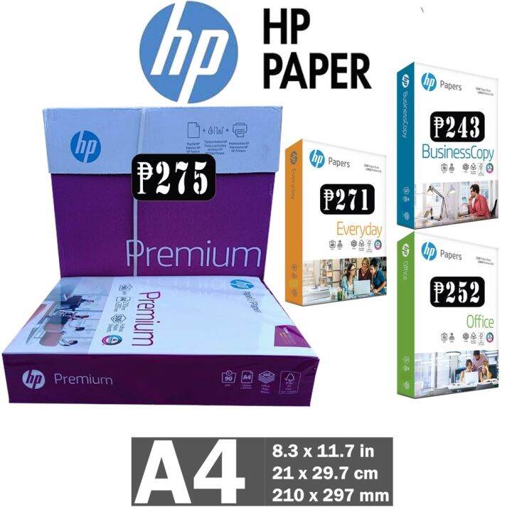 HP Premium Bond Paper A4 90gsm 80gsm 75gsm 70gsm 1 Ream 500 Sheets FSC Certified | Lazada PH
