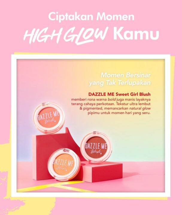 DAZZLE ME Sweet Girl Blush On | Long Lasting High Pigmented Powder ...