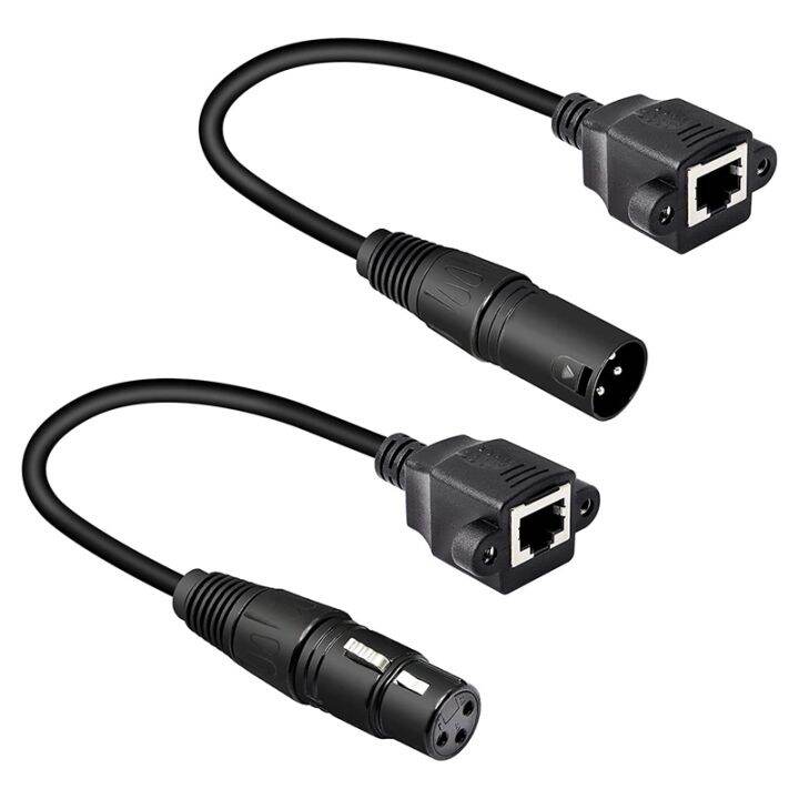 1 Pair XLR 3Pin to RJ45 Female Adapter Cable,XLR Male to RJ45 Network ...