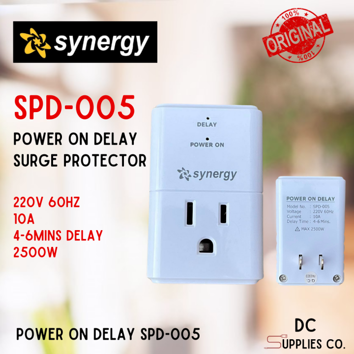 SPD-005: Synergy Power On Delay Surge Protector 2500w 220V 10A SPD005 | Lazada PH