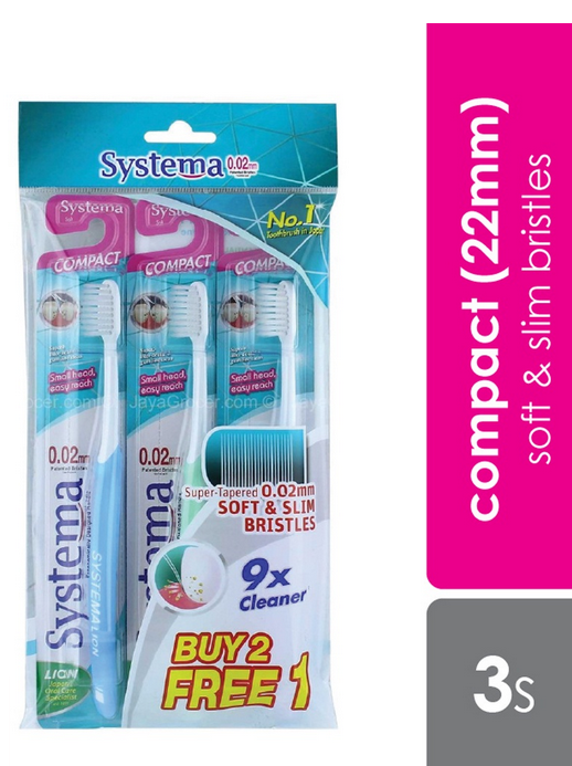 Systema Toothbrush Compact 3's Soft & Slim Bristles | Lazada Singapore
