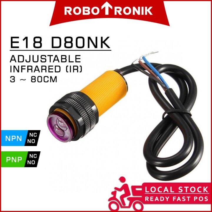 E18-D80 IR Infrared Proximity Sensor NPN / PNP, Normally Open / Closed Photoelectric Suis Switch ...