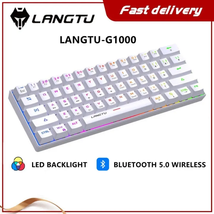 universal keyboard LANGTU G1000 Blue Switch Rainbow RGB Backlit 61-Key ...