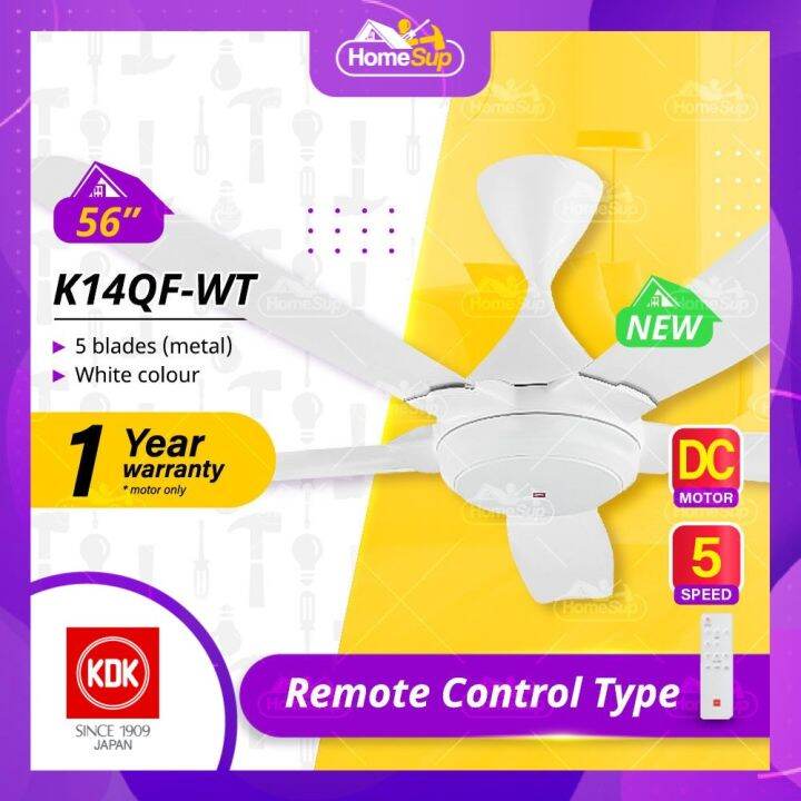 KDK Ceiling Fan K14QF-WT (56 Inch) Remote Control Type with DC Motor ...