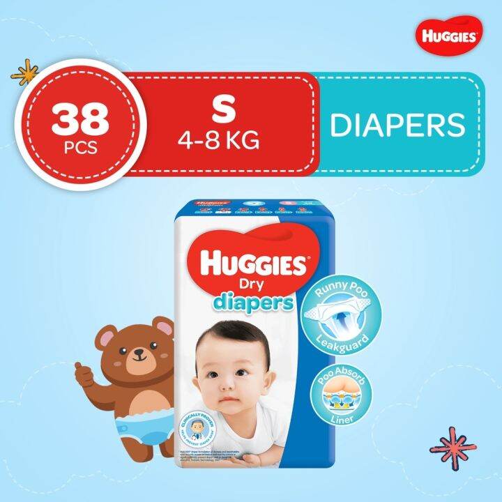 Huggies Dry Diapers Small 38 pcs | Lazada PH