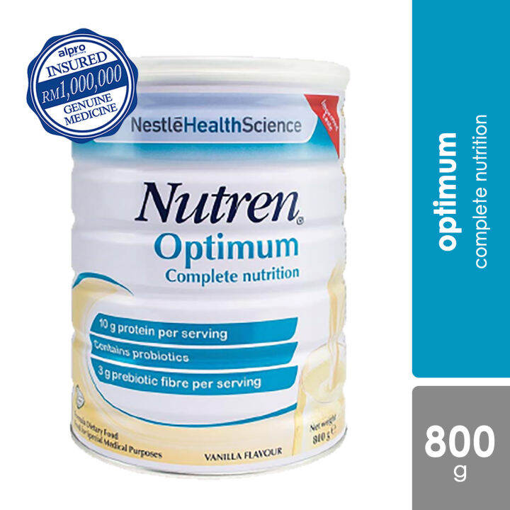 Nestle Nutren Optimum Complete Nutrition Drink 800g (Vanilla) | Lazada
