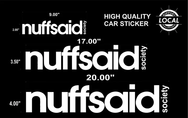 NUFFSAID SOCIETY CUT OUT STICKER CAR DECALS | Lazada PH
