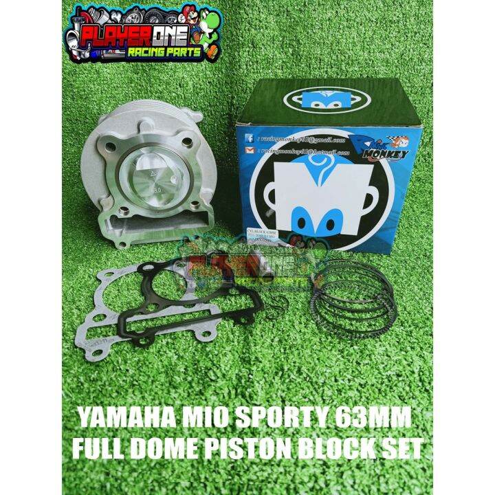 RACING MONKEY YAMAHA MIO SPORTY 63MM FULL DOME PISTON CYLINDER BLOCK ...