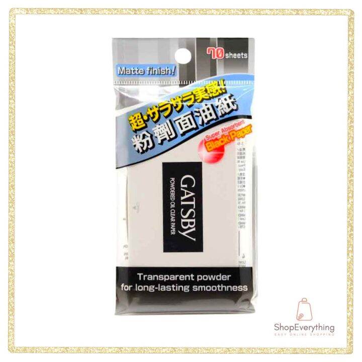 Gatsby Powdered Oil Clear Paper, 70 sheets | Oil Control Sheet for Men ...