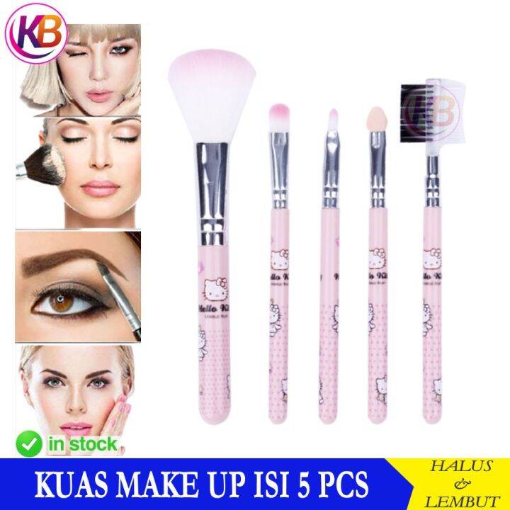 Kuas Make Up Hello Kitty - Doraemon Isi 5 Pcs / Kuas Make Up Hello ...