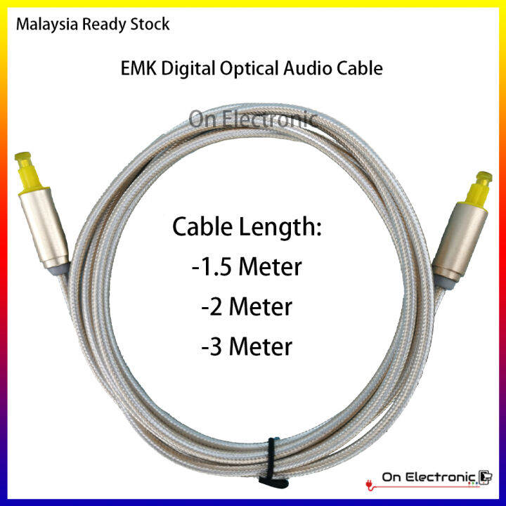 EMK Toslink Cable Digital Optical Audio Cable 1.5 Meter/ 2 Meter/ 3 ...