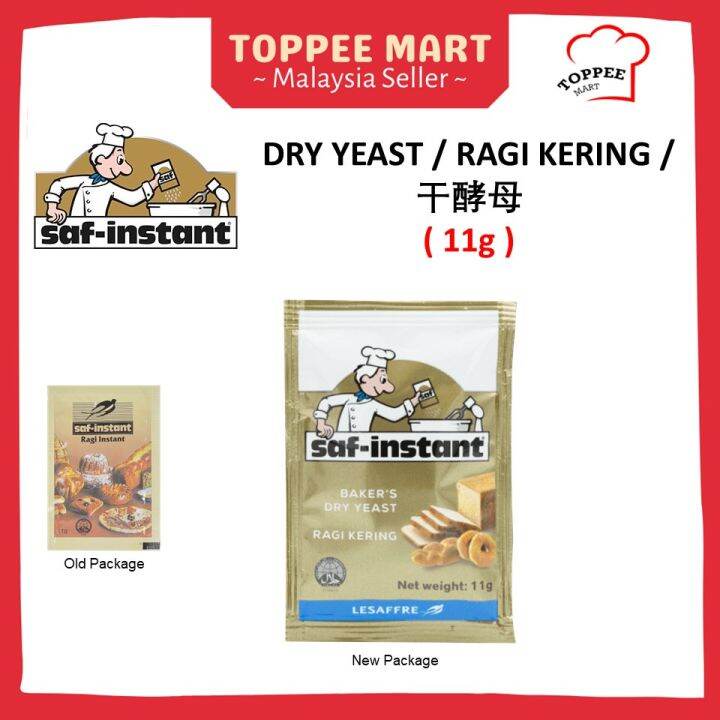 SAF INSTANT Instant Yeast 11g (Small Pack) Ragi Kering / Baker's dry ...