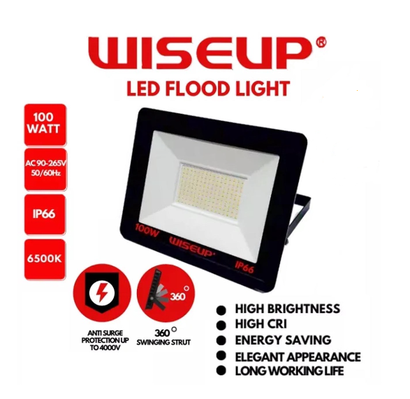 WISEUP LED Flood light Daylight IP66 High Brightness Energy Saving Long Life Outdoor 6500K 50W ...