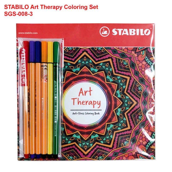 STABILO Art Therapy Coloring Set - Pen 68 Coloring Pen Plus Coloring ...