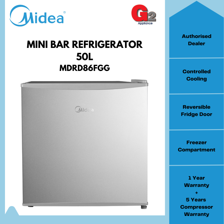 MIDEA MINI BAR 50L MDRD86FGG (READY STOCK)-MIDEA WARRANTY MALAYSIA | Lazada