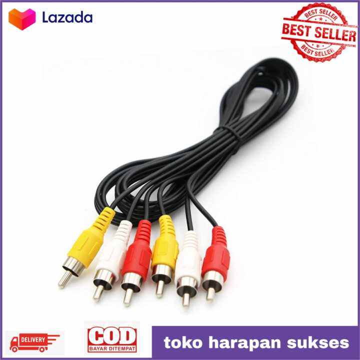 Kabel RCA AV 3 Warna Merah Putih Kuning TV VCD DVD PS2 PS3 Cable Audio ...