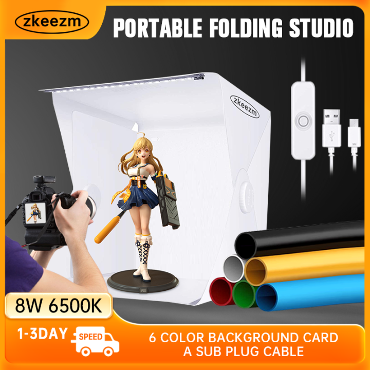 Zkeekm 40CM*40CM Mini Photo Studio Light Box LED Lights Room ...