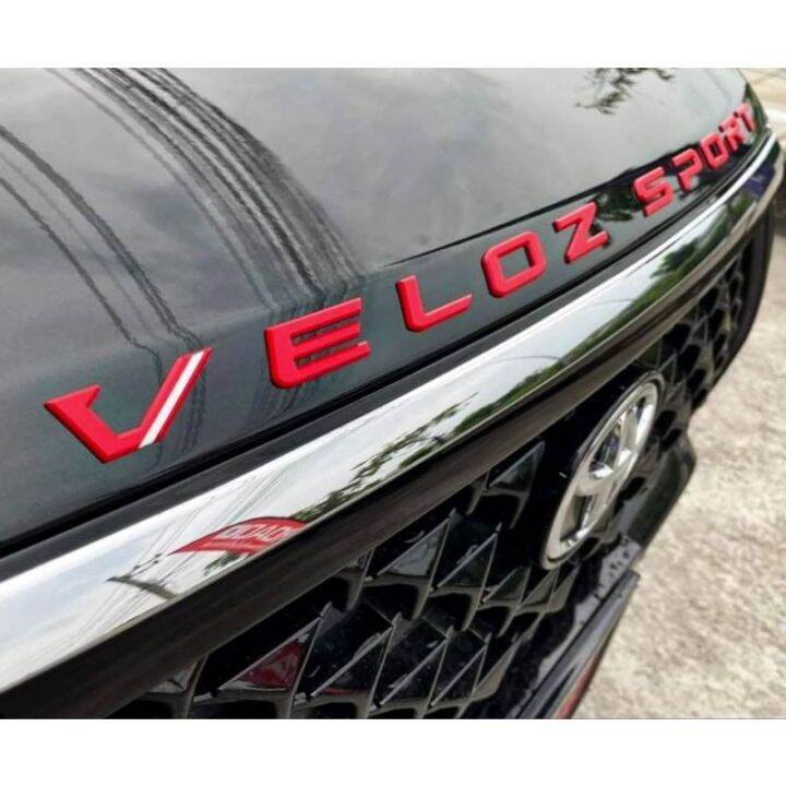 สติ๊กเกอร์รถ โลโก้ตัวนูน 3D ติดฝากระโปรงหน้า VELOZ SPORT มีแถบกะระยะ ...