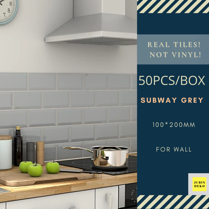 [NOT STICKER NOT VINYL] *1 BOX 50PCS* SUBWAY TILES WALL TILES /MOZEK ...