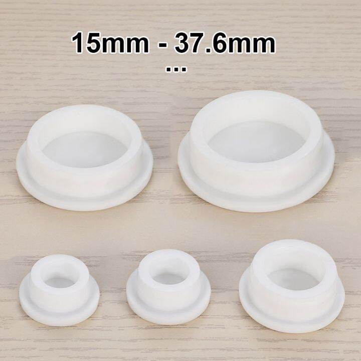 White Silicone Rubber Hole Caps 15-37.6mm T-type Plug Cover Snap-on ...