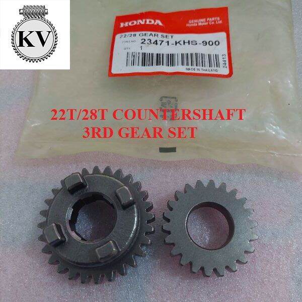 [KV] TMX125 ALPHA Genuine Countershaft 3rd Gear Set 22T/28T 23471-KSH ...