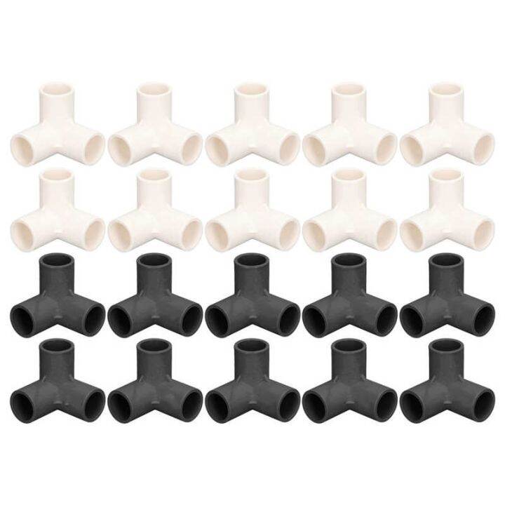 [HOT W] 10PCS 3 Way Pipe Fittings PVC Plastic Tee Fitting Elbow Corner ...
