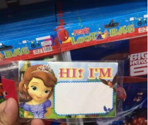 6pcs Sofia name tags sticker for birthday party decoration partyneeds ...