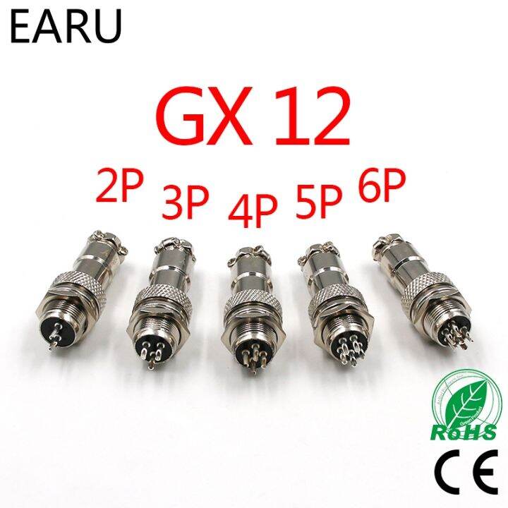 1Set 7/16 quot; GX12 2 3 4 5 6 7 Pin Male Female 12mm M12 Wire Panel L91 GX12 Circular Aviation ...