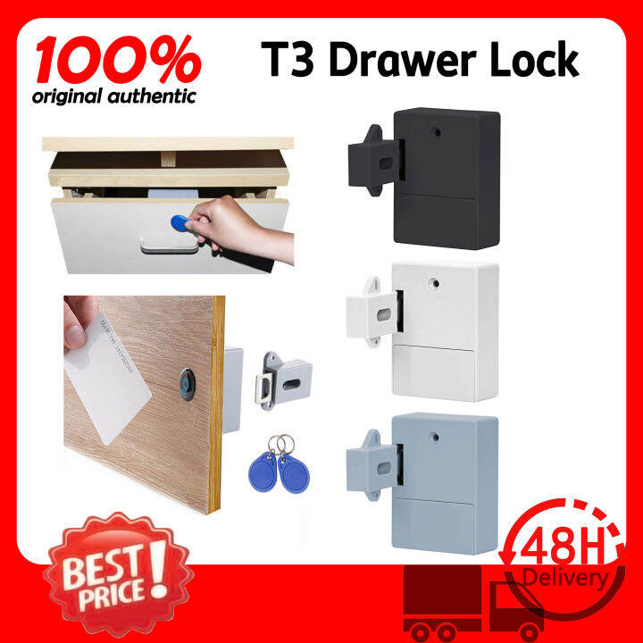 T3 Smart Sensor Cabinet Lock Adhesive Hidden Drawer Lock Shoe Cabinet ...