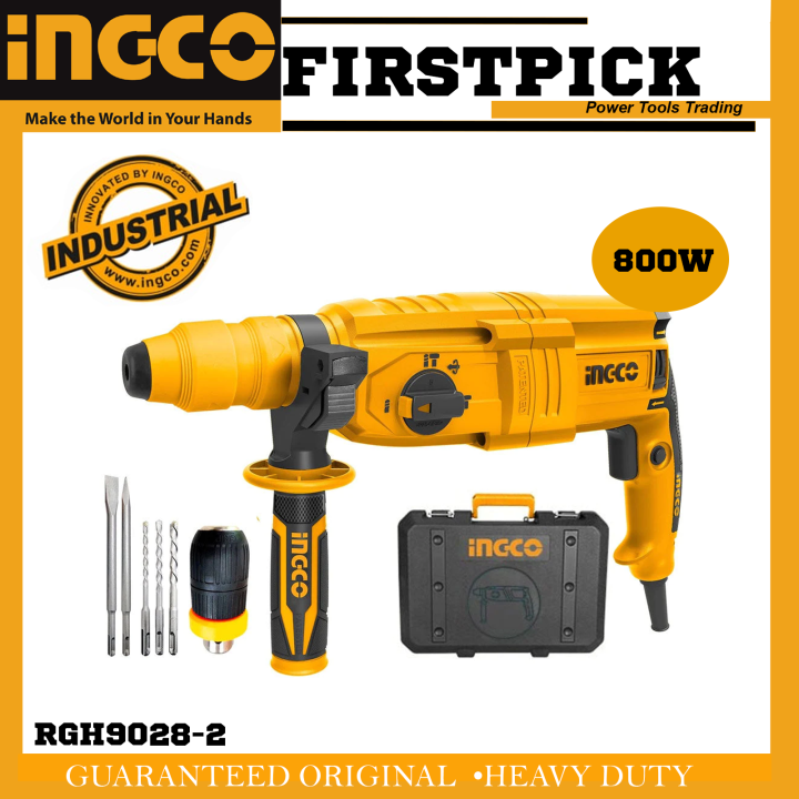 INGCO Industrial SDS Plus Electric Rotary Hammer Drill Chipping 800W ...