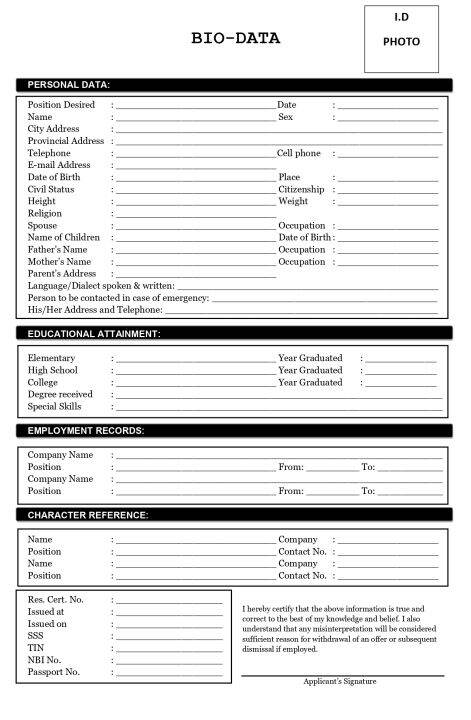 BIODATA 50pcs/Pack 8.5x10 A4 Size | Lazada PH