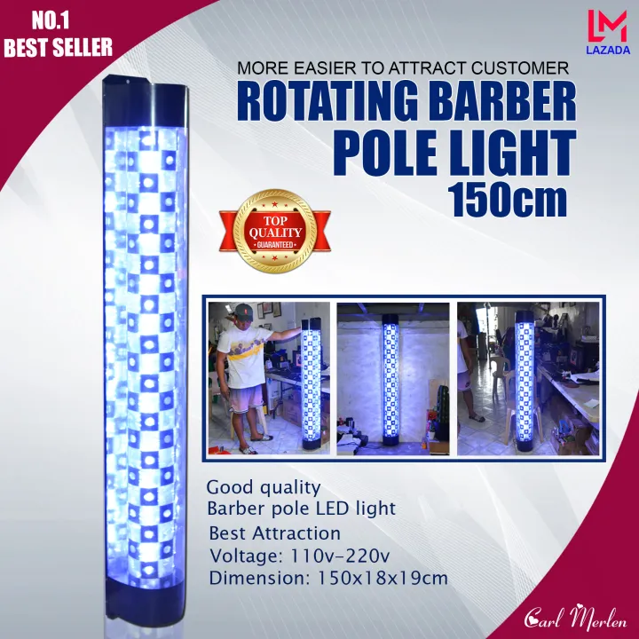 Rotating Barber Pole Lights 150cm Auto Rotate for Barber Shops Salon ...