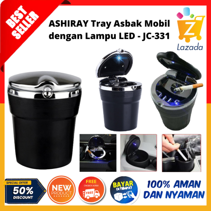 [BISA COD] ASHIRAY Tray Asbak Mobil dengan Lampu LED / Asbak Rokok ...