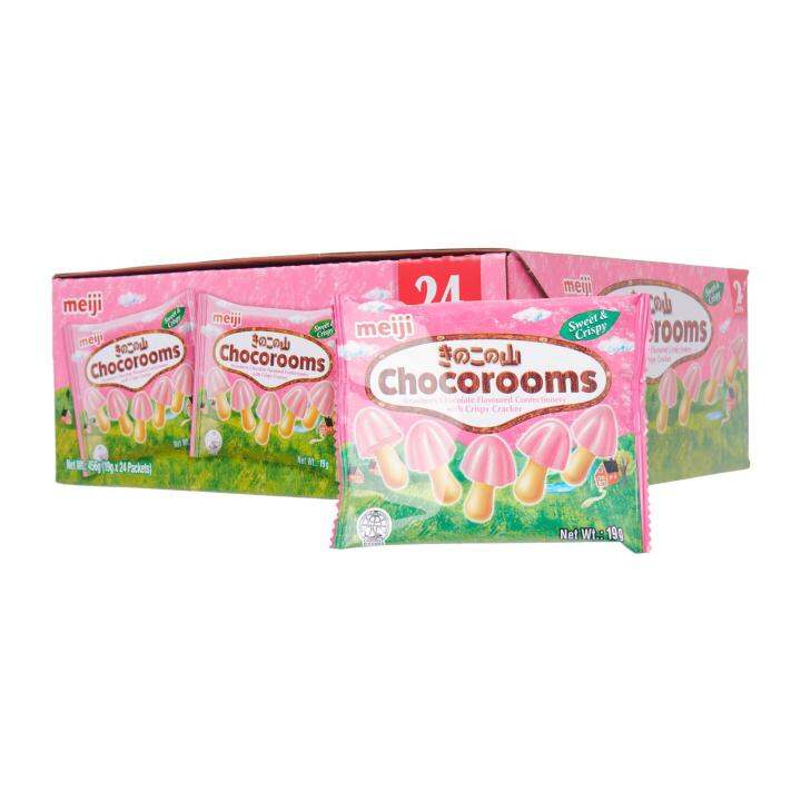 Meiji Chocorooms Strawberry 456G (Box Of 24 Packets X 19G) | Lazada ...
