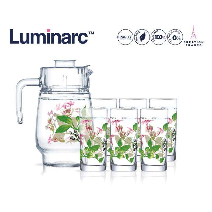 Luminarc 7 Pcs Prunier Water Drink Set / Gelas Minuman Set / Drinkware ...