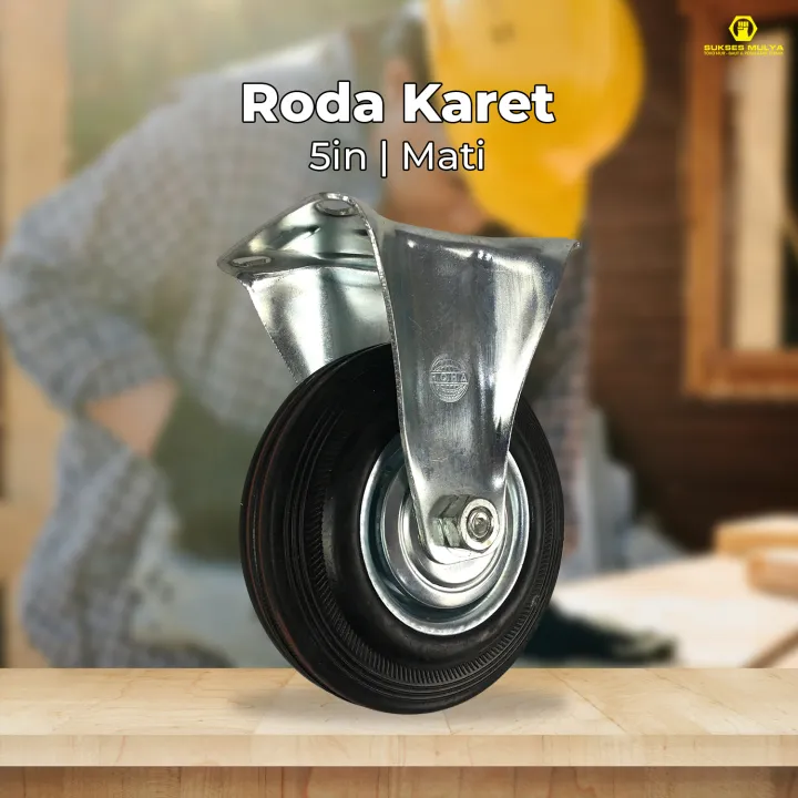 Roda Karet 5 inch Mati Roda Etalase/Roda Trolley/Roda Gerobak Paten ...