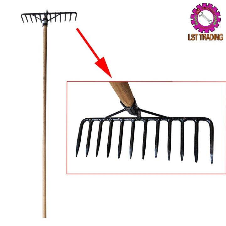 [READY STOCKS] RAKE 12 TEETH ROUND SET / PENYAKAR RUMPUT BESI SET ...