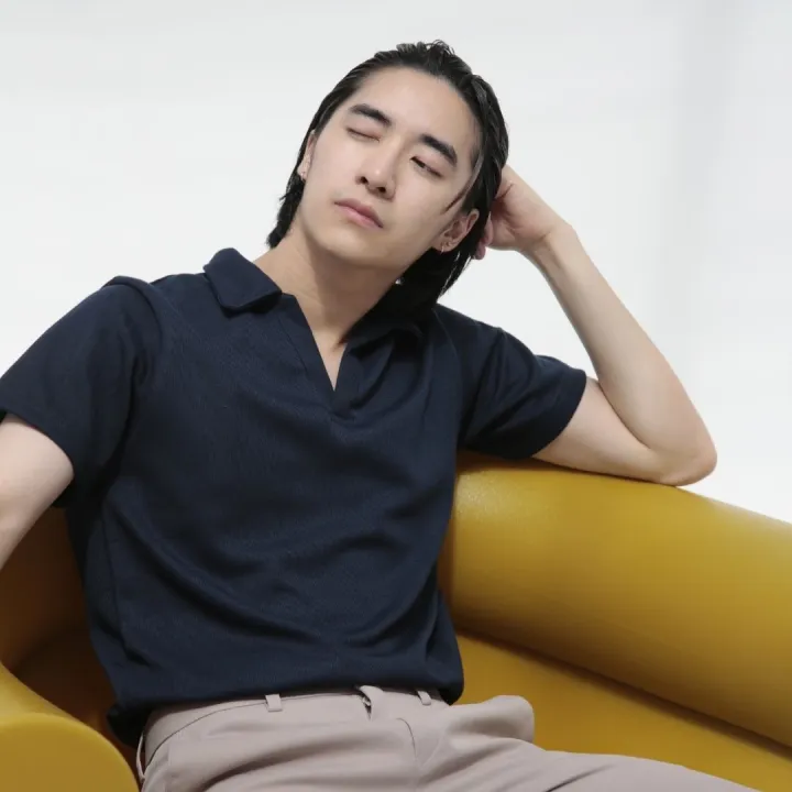 FUCY buttonless POLO shirt (Dark) | Lazada.co.th