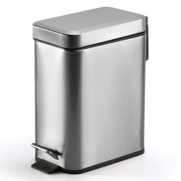 Step Pedal Trash Can 5L Rectangle Stainless steel Trash tin | Lazada PH