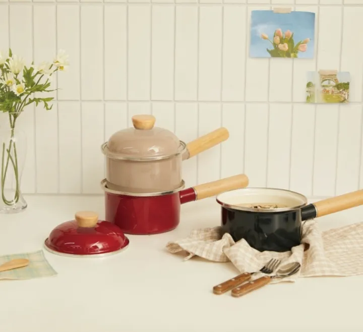 PN Poongnyun Briller Lucy Enamel IH Pot 16cm 3 Colors | Lazada.co.th