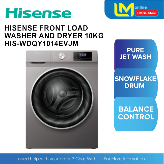 Hisense 10KG FRONT LOAD WASHER & DRYER Washing Machine & Dryer 2-IN-1 ...