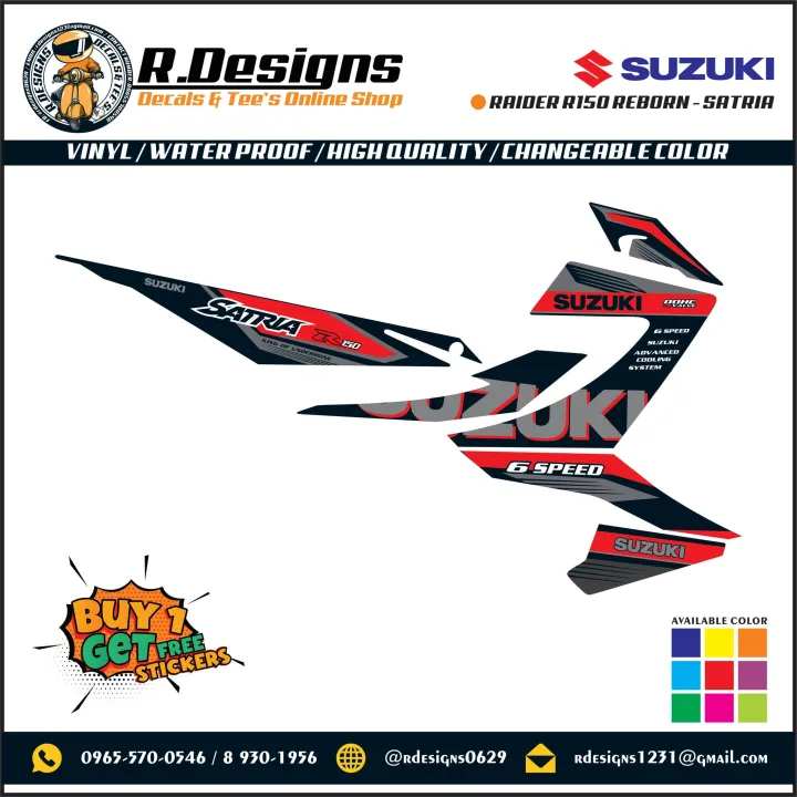 Suzuki Raider R150 Carbureto / Satria Body Decals / Sticker - Satria ...