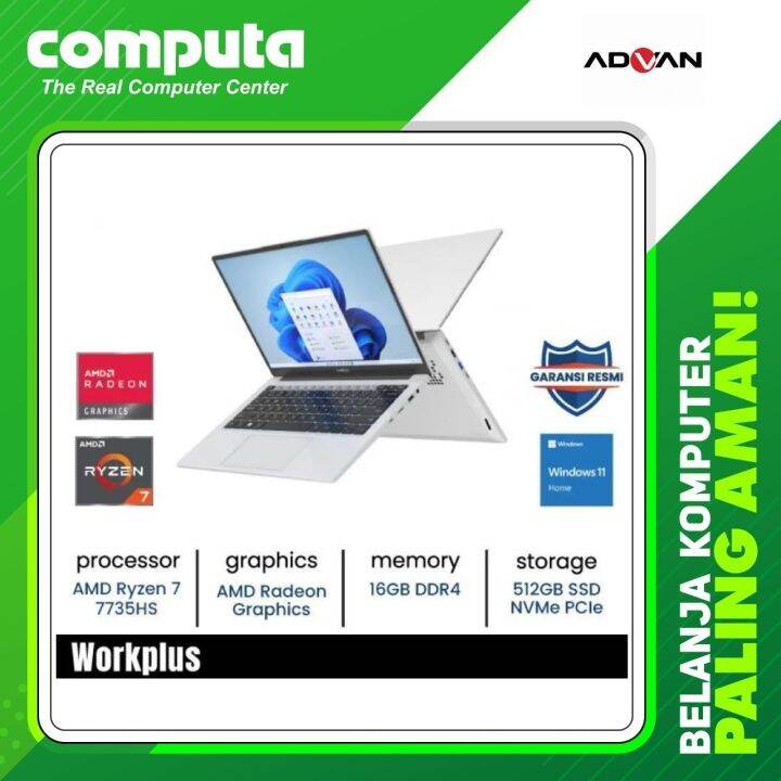 Advan WORKPLUS AMD Ryzen 7 7735HS 16GB 512GB SSD INCLUDE WIN OFFICE ...