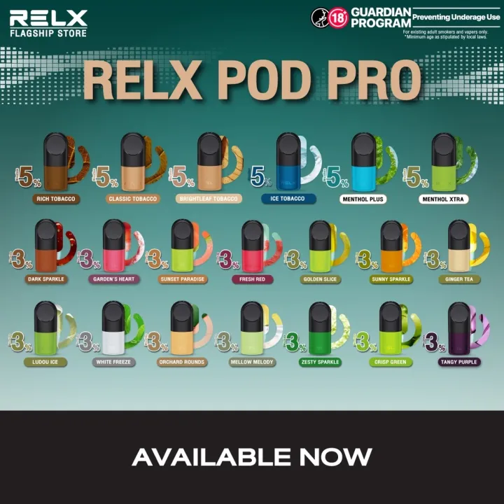 RELX Pod Pro Pack 30mg/50mg G-Std (Vape Juice) | Lazada PH