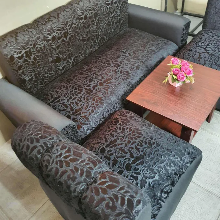 Sala set velvet black with center table | Lazada PH