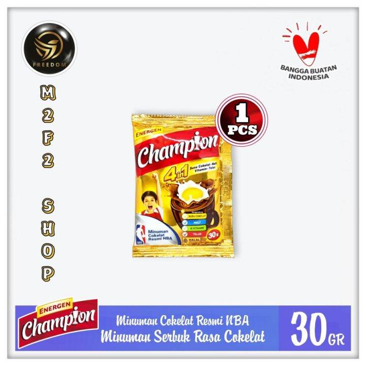 Susu Bubuk Champion Energen Sachet Cokelat - 30 gr (Kemasan Satuan ...