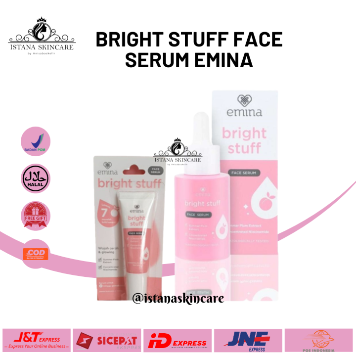 (100% ORI) EMINA BRIGTH STUFF FACE SERUM 30 ML 7,5 ML Serum Pelembab ...
