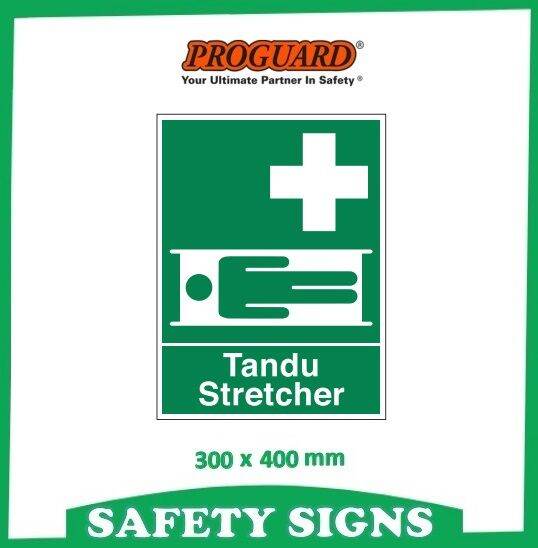 Stretcher Tandu Safety Sign Factory Work Place PVC Plastic Label ...
