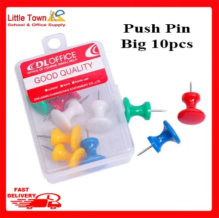 plastic colored push pins flat head 10pcs/1box | Lazada PH